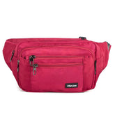 Sac banane en tissu avec multiples poches - Rouge